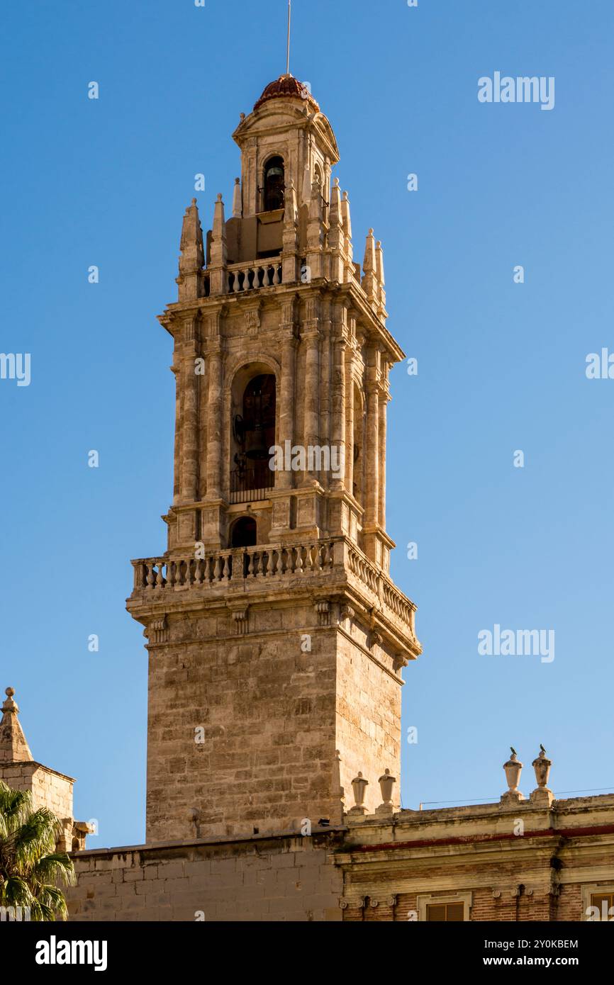 Bell tower of the Convento de Santo Domingo, Plaza de Tetuan, Valencia ...