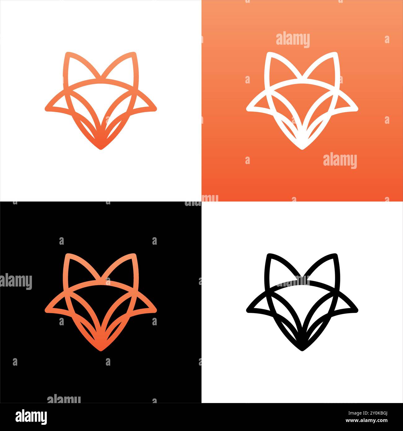 Fox Line Logo Vector. Fox Icon Simple Design Stock Vector Image & Art ...