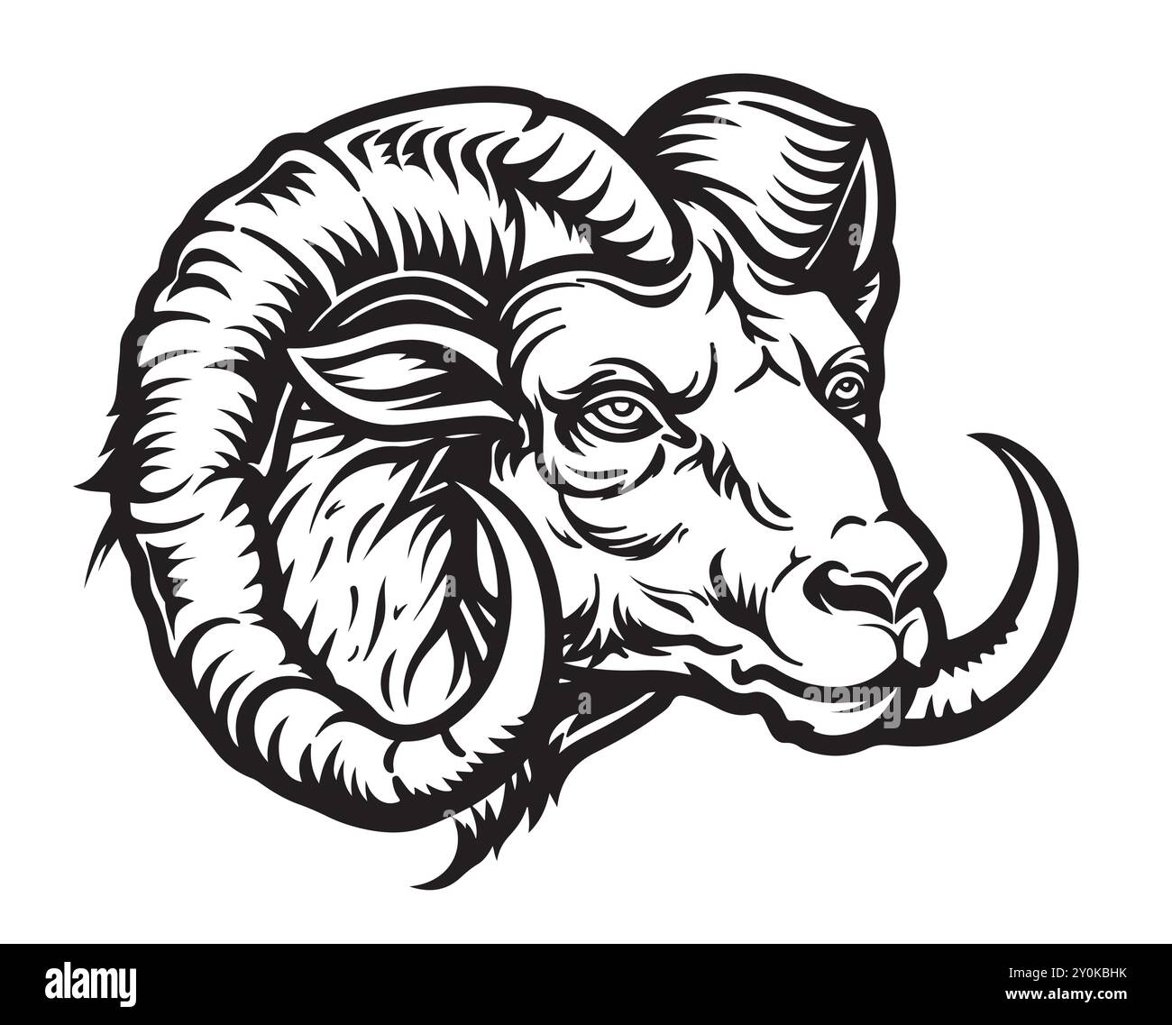 Aries ram sketch hand drawn in doodle style Horoscope illustration ...