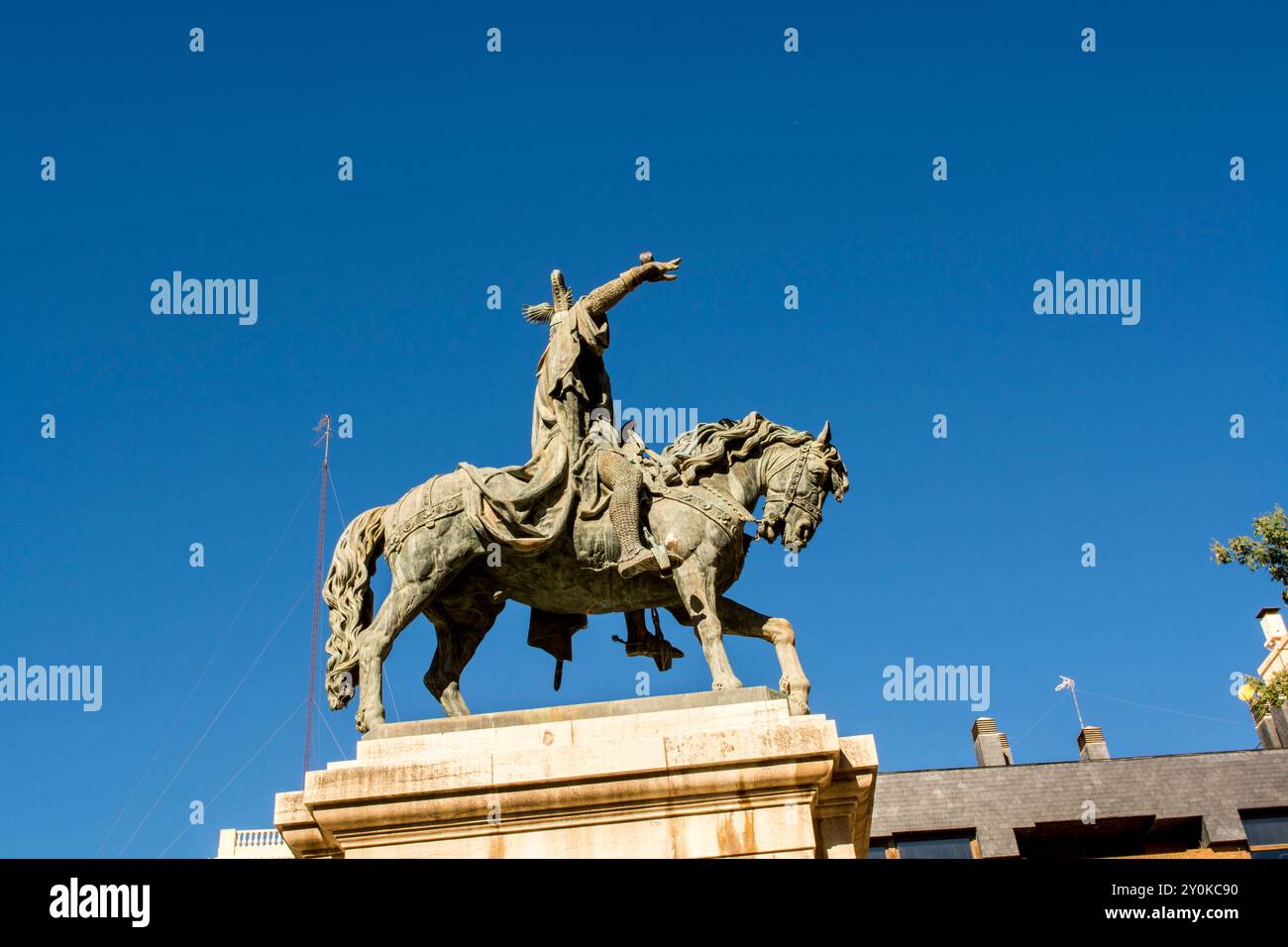 The bronze statue monument to James I, Plaza Alfonso El Magnanimo ...