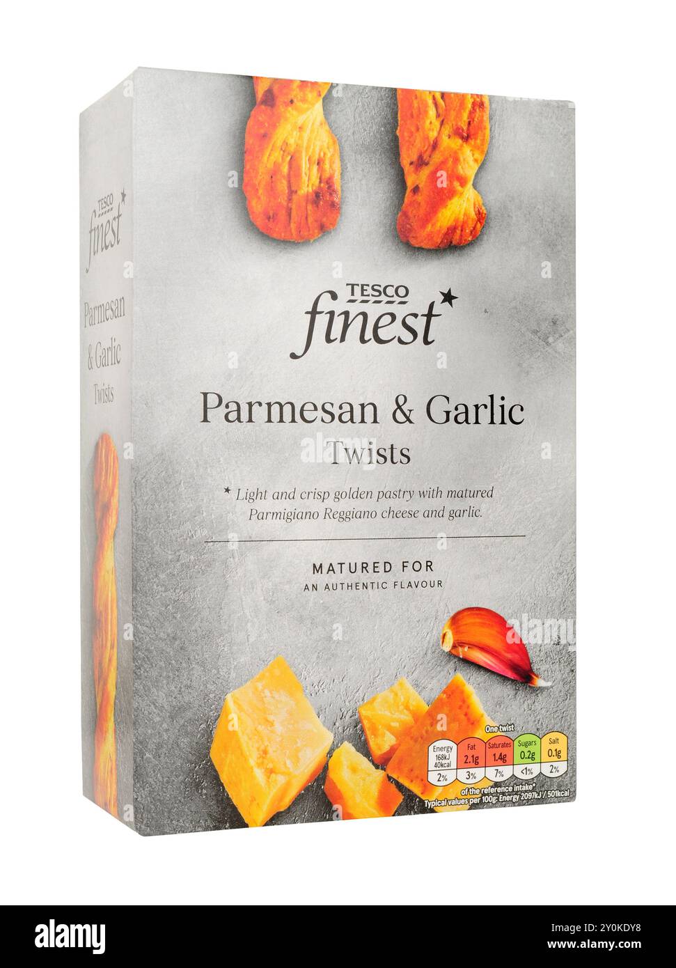 Tesco finest parmesan and garlic twists, flaky puff pastry twists with ...