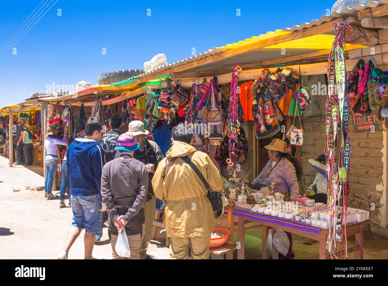 Tourists in Colchani village Stock Photo - Alamy