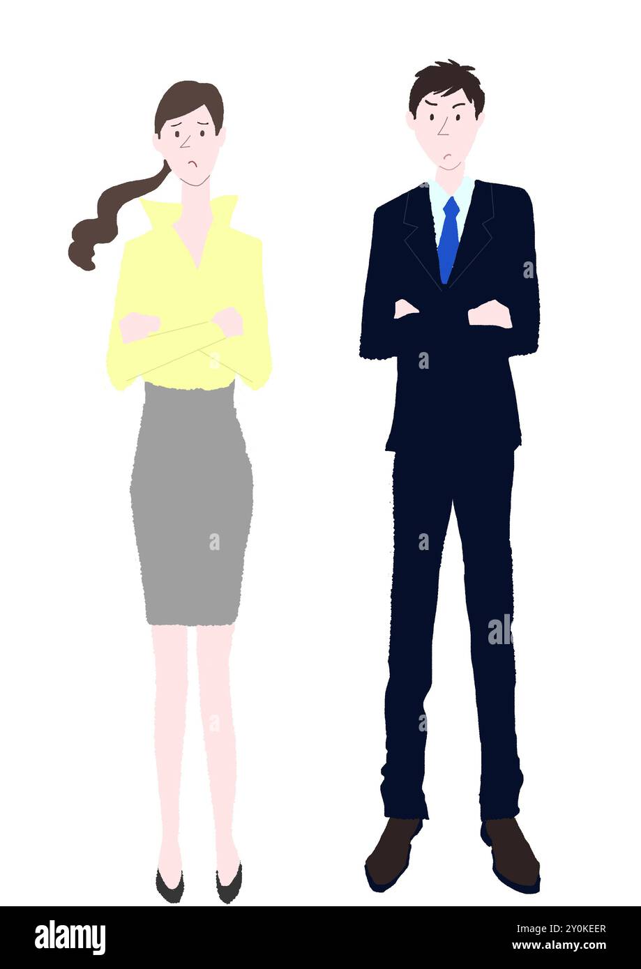 Thinking man and woman Stock Photo - Alamy