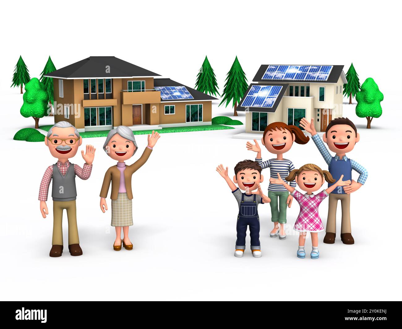 Two households and home of parent and child Stock Photo - Alamy