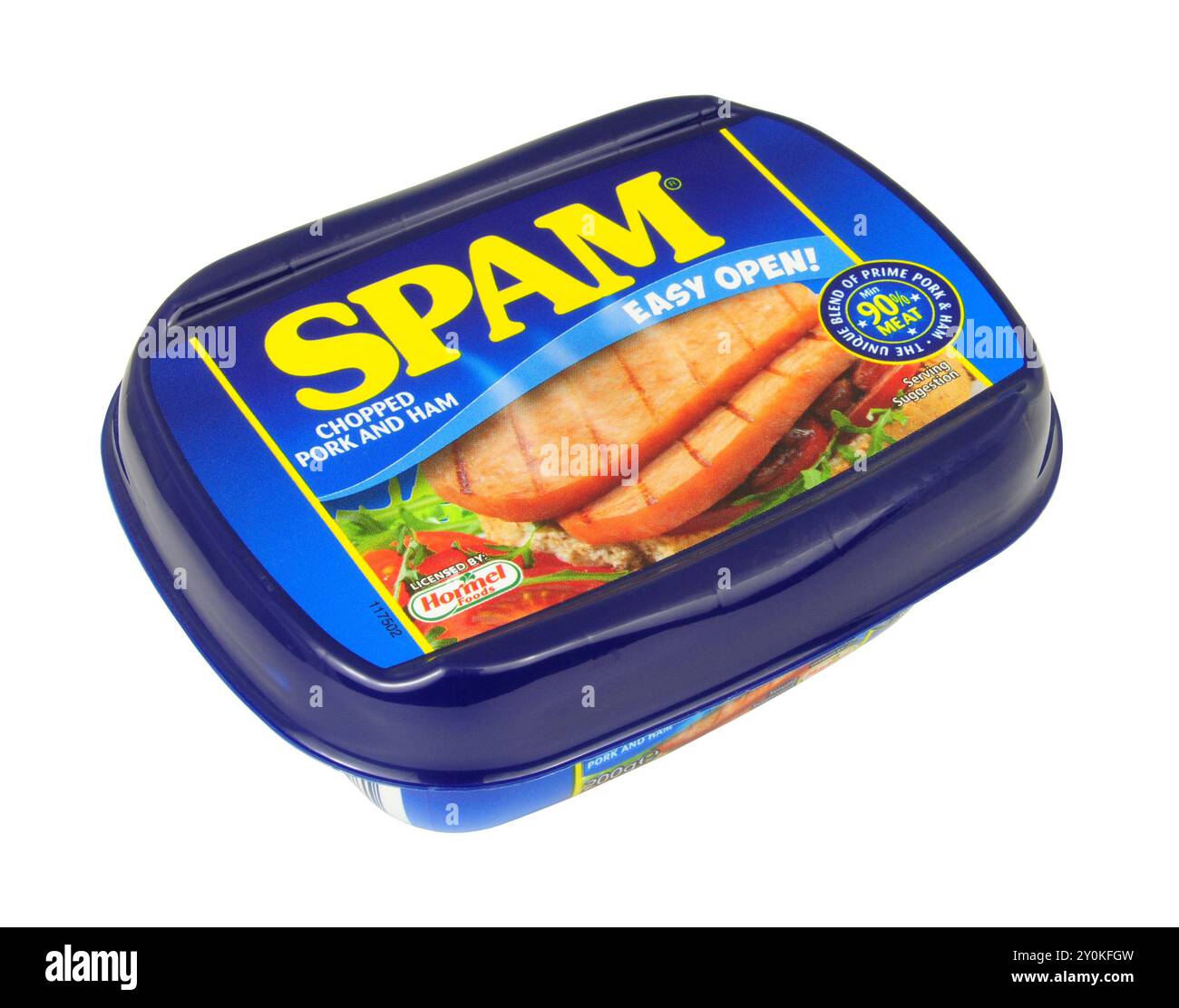Spam chopped pork and ham in an easy open plastic 200g tub Stock Photo ...