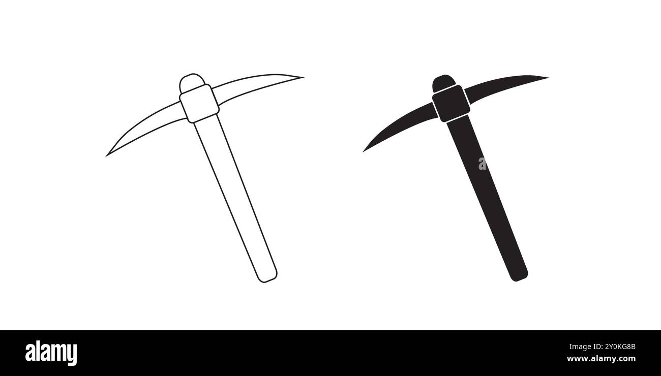 crossed pickaxe vector icon element design template Stock Vector Image ...