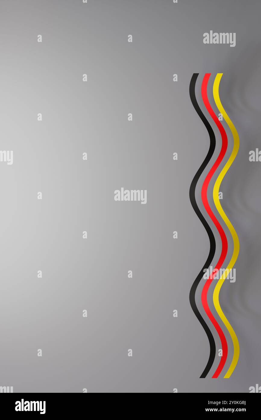 Minimalist artistic rendering of the German flag, featuring flowing ...