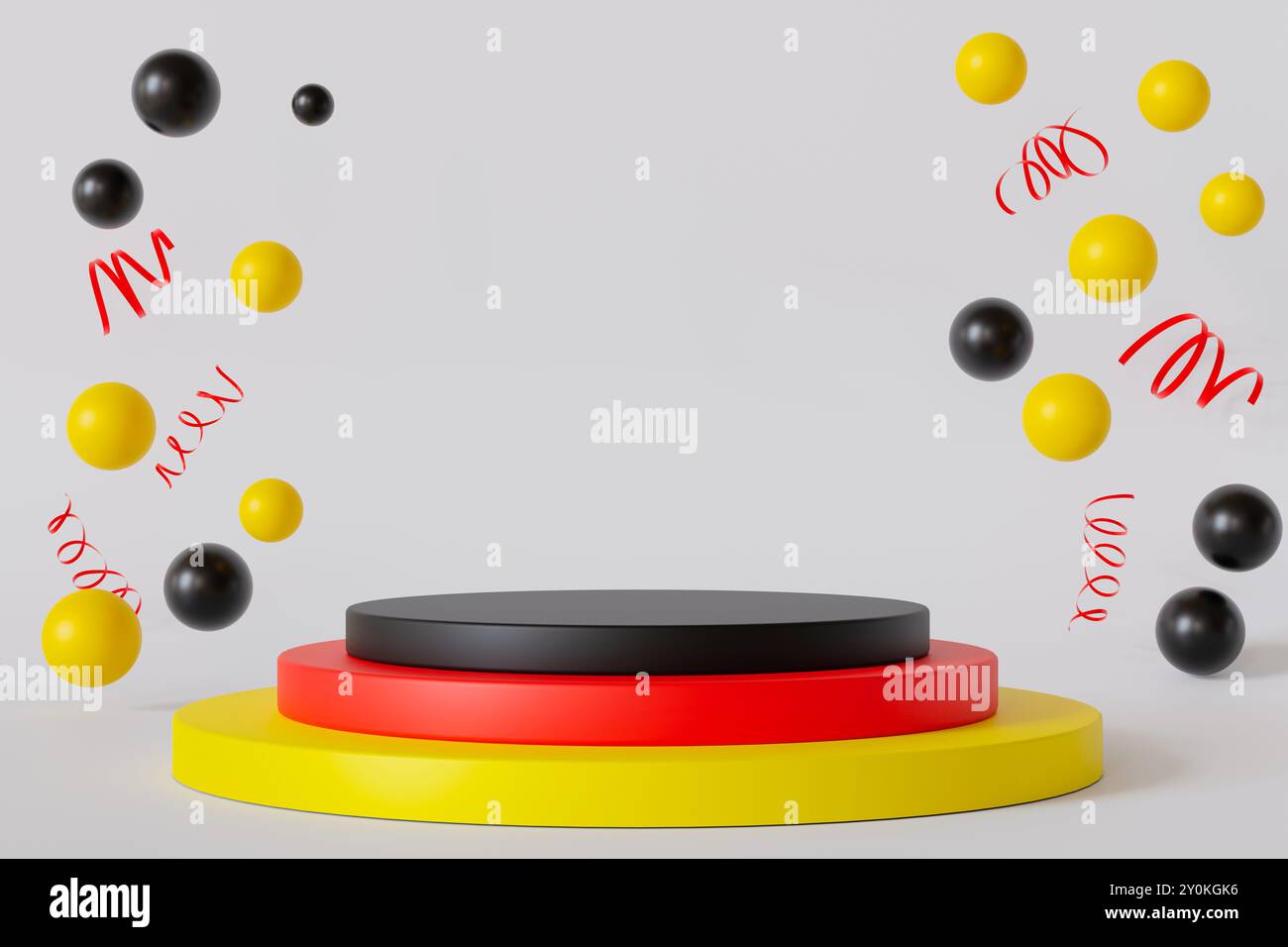 Modern display setup featuring podium in the colors of German flag ...