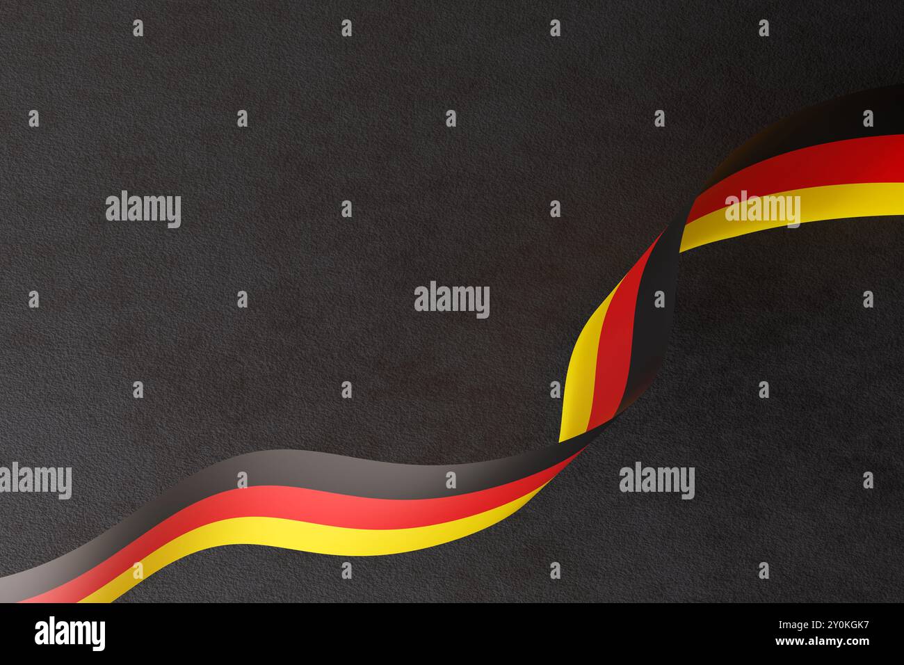 Abstract presentation of German flag, featuring wave in black, red, and ...