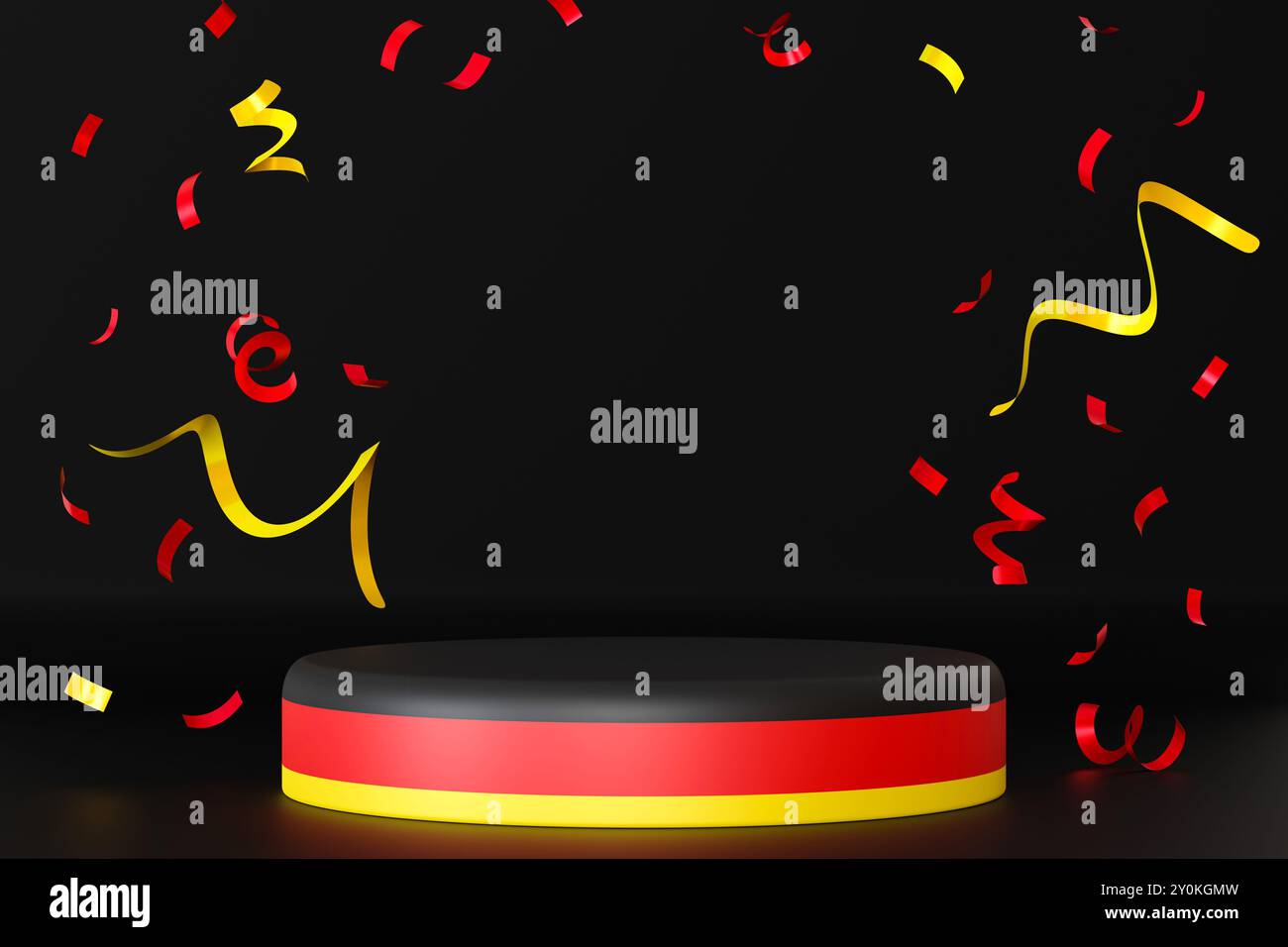 Elegant product display podium in German flag colors with vibrant red ...