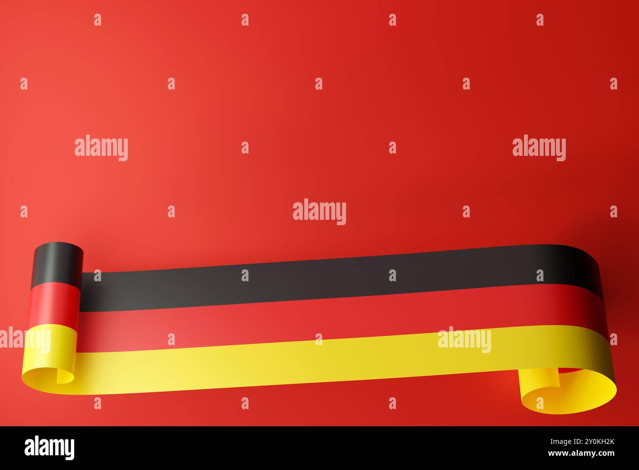 Modern depiction of the German flag, represented by a stylish, curled ...