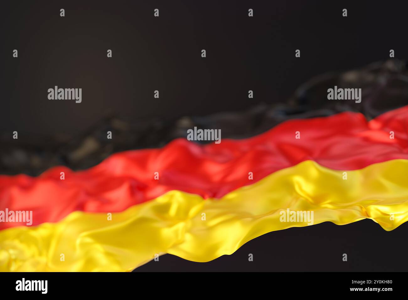 A vivid and flowing representation of the German flag, featuring bold ...