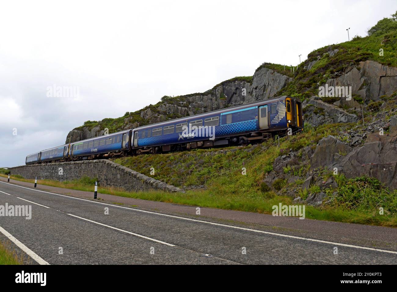 Scotrail DMU train 156458 leaving Mallaig for Fort William on the West ...