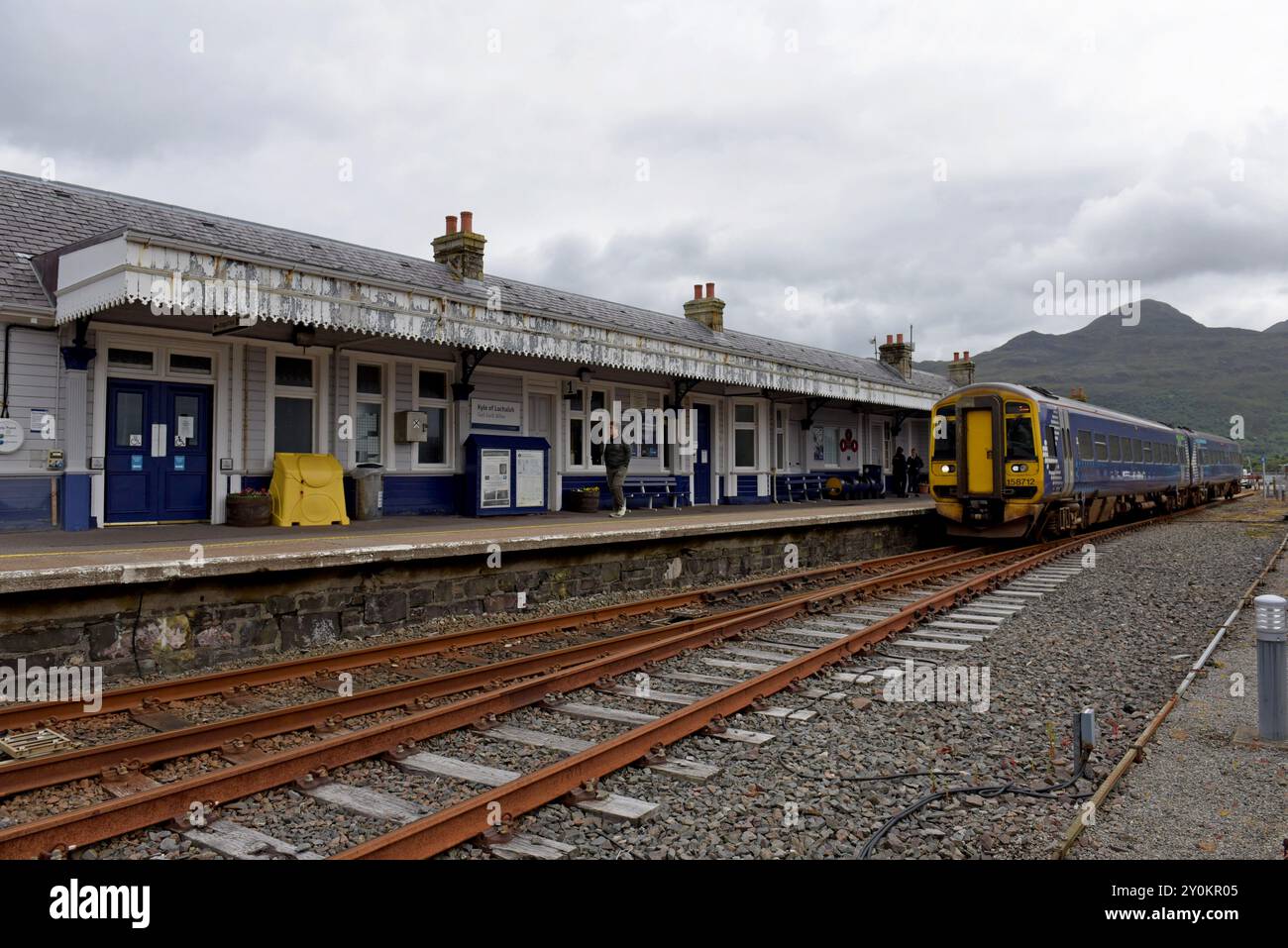 Kyle of Lochalsh Railway Station with Scotrail DMU 158712 ready to ...