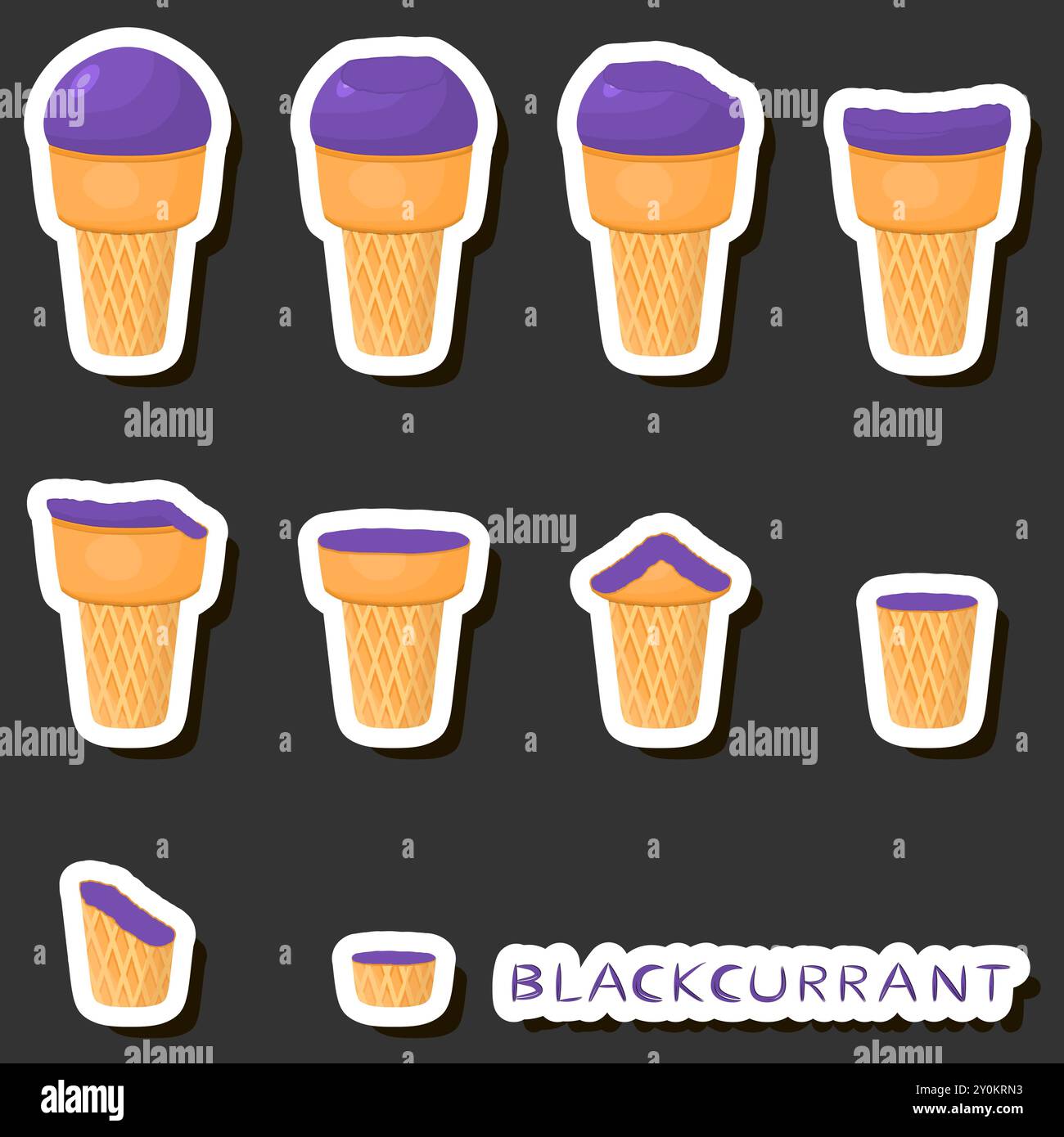 Big colorful set different forms natural dessert ice cream of ...