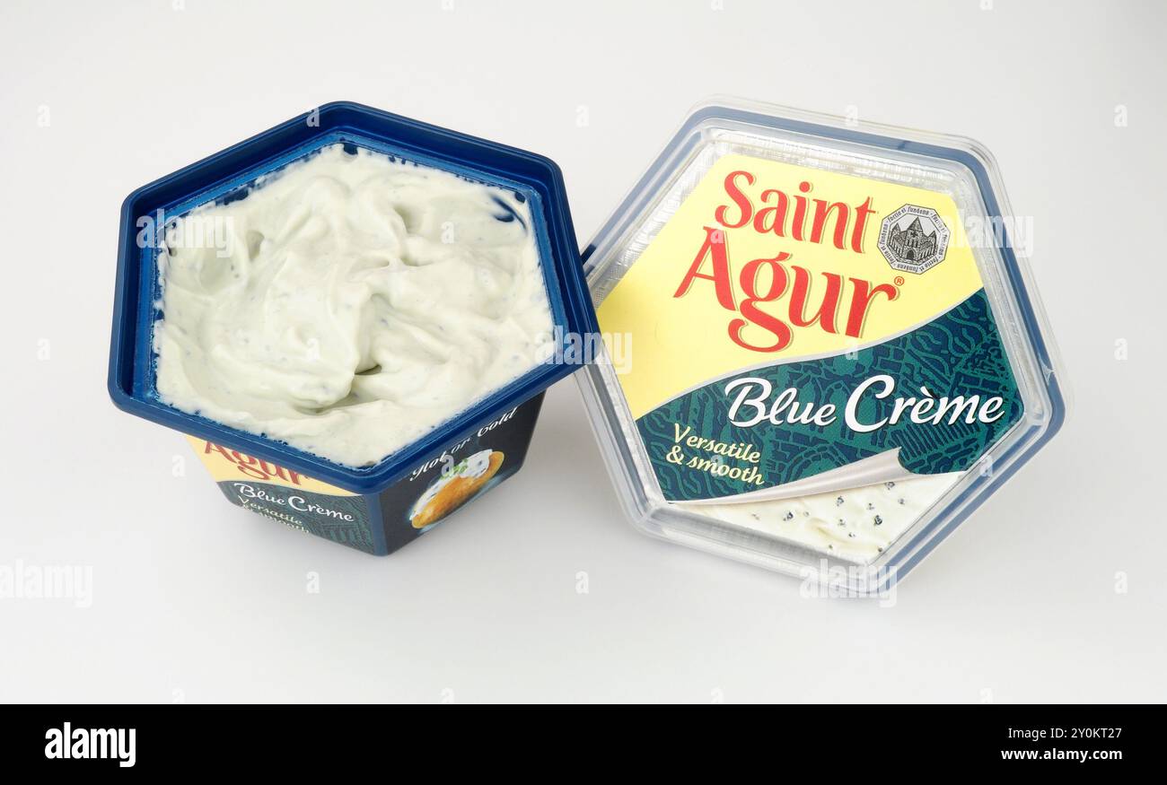 Saint Agur blue crème cheese, blue cheese spread made with pasteurized ...