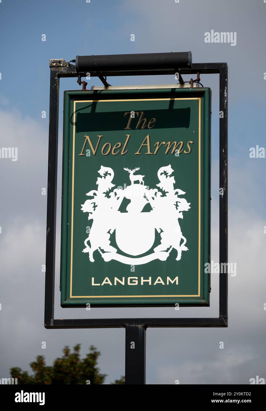 The Noel Arms pub sign, Langham, Rutland, England, UK Stock Photo - Alamy