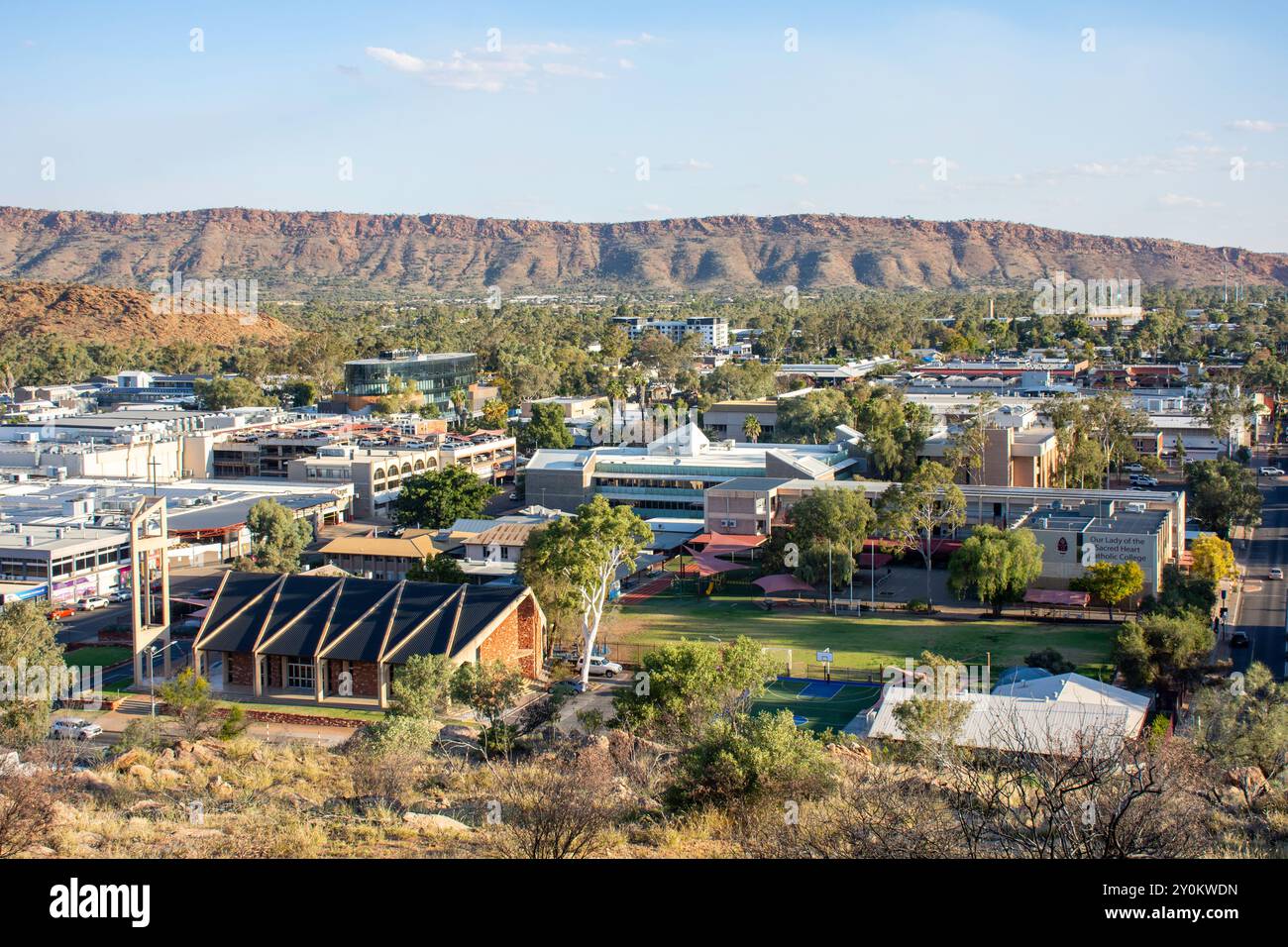 Town view at sunset from Anzac Hill, Alice Springs, Northern Territory ...