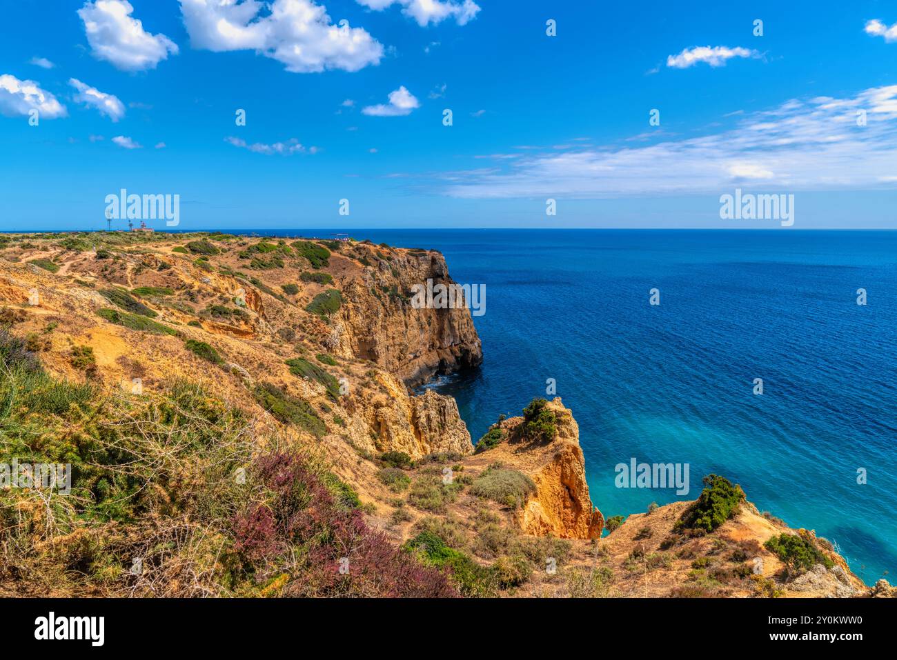 Lagos Portugal coast walk view between Ponta da Piedade and Luz with ...