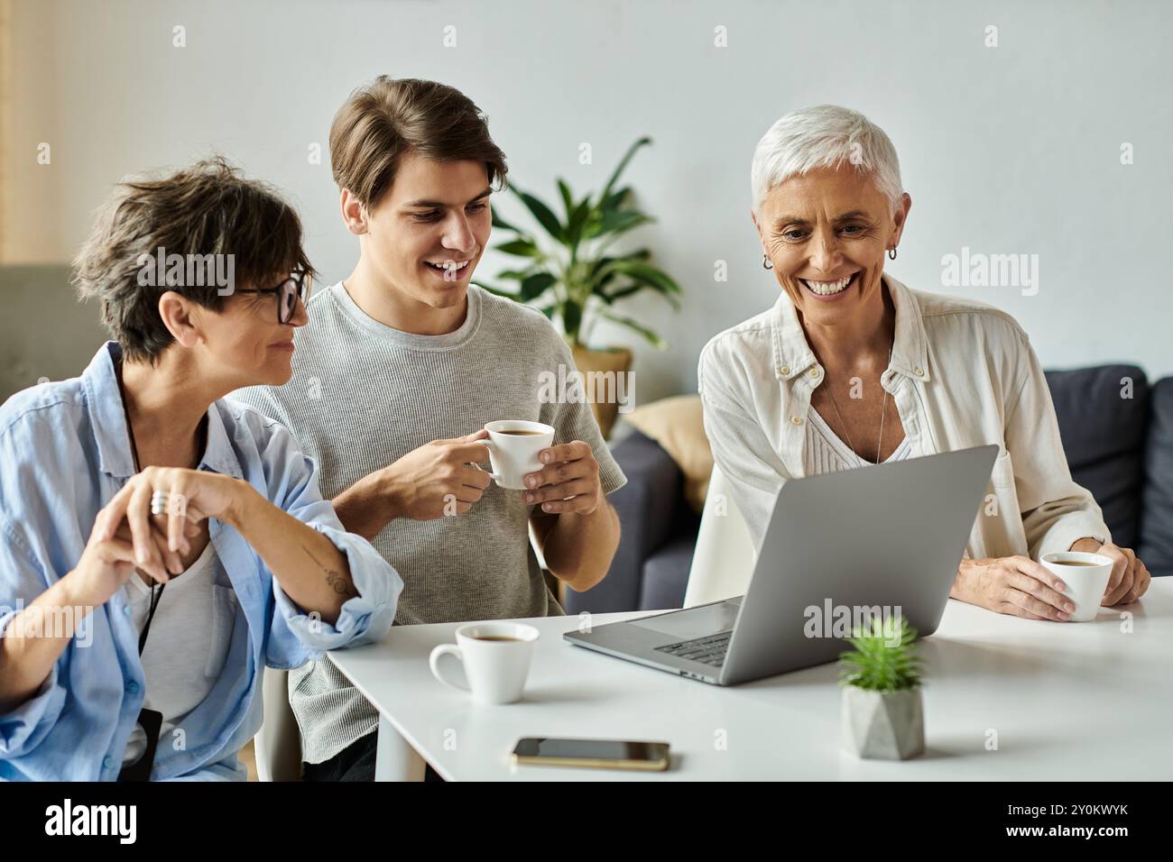 A loving family enjoys quality time together, sharing laughs over ...