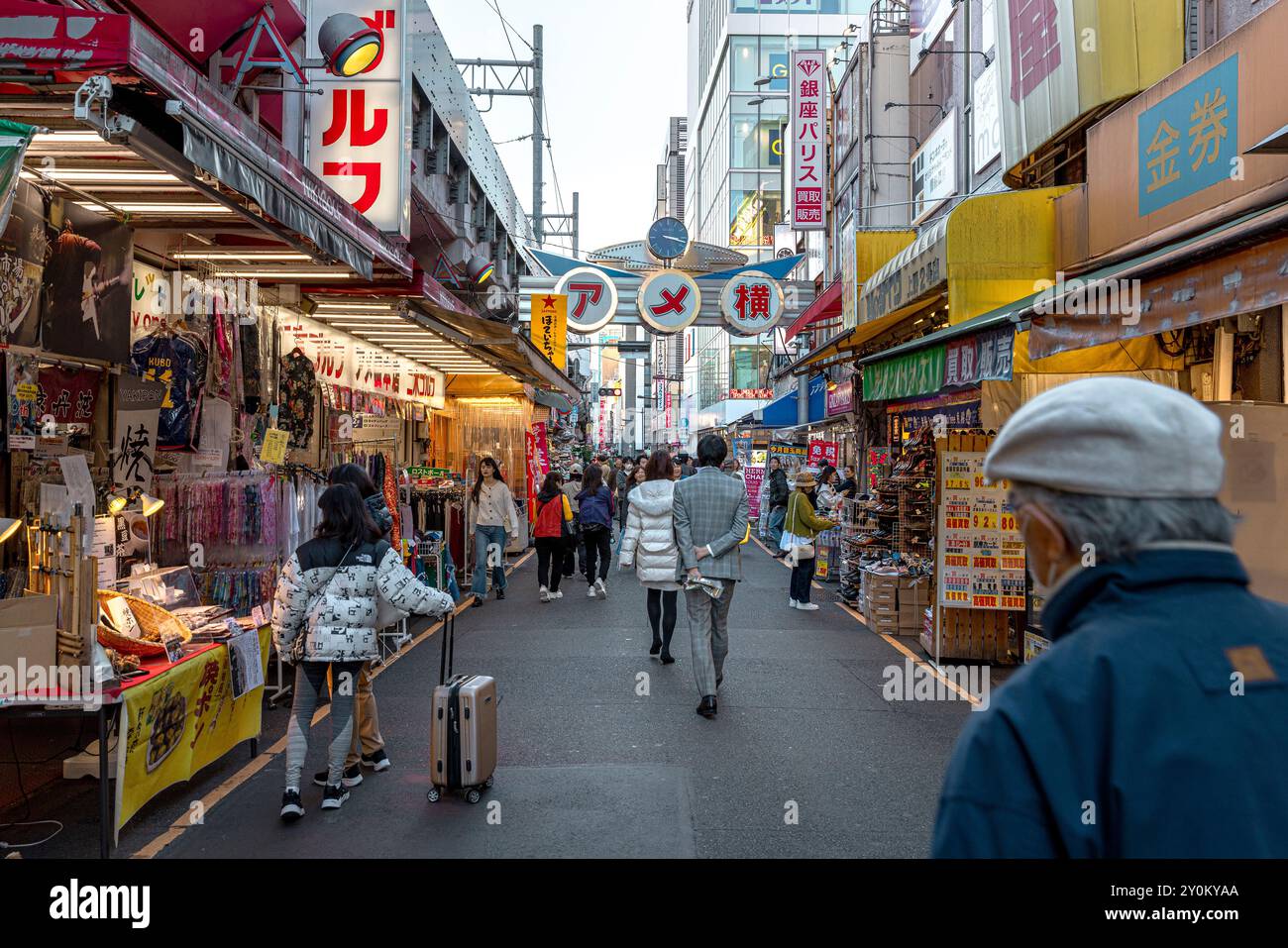 ameya yokocho hopping street lined with stores in tokyo, japan Stock Photo - Alamy