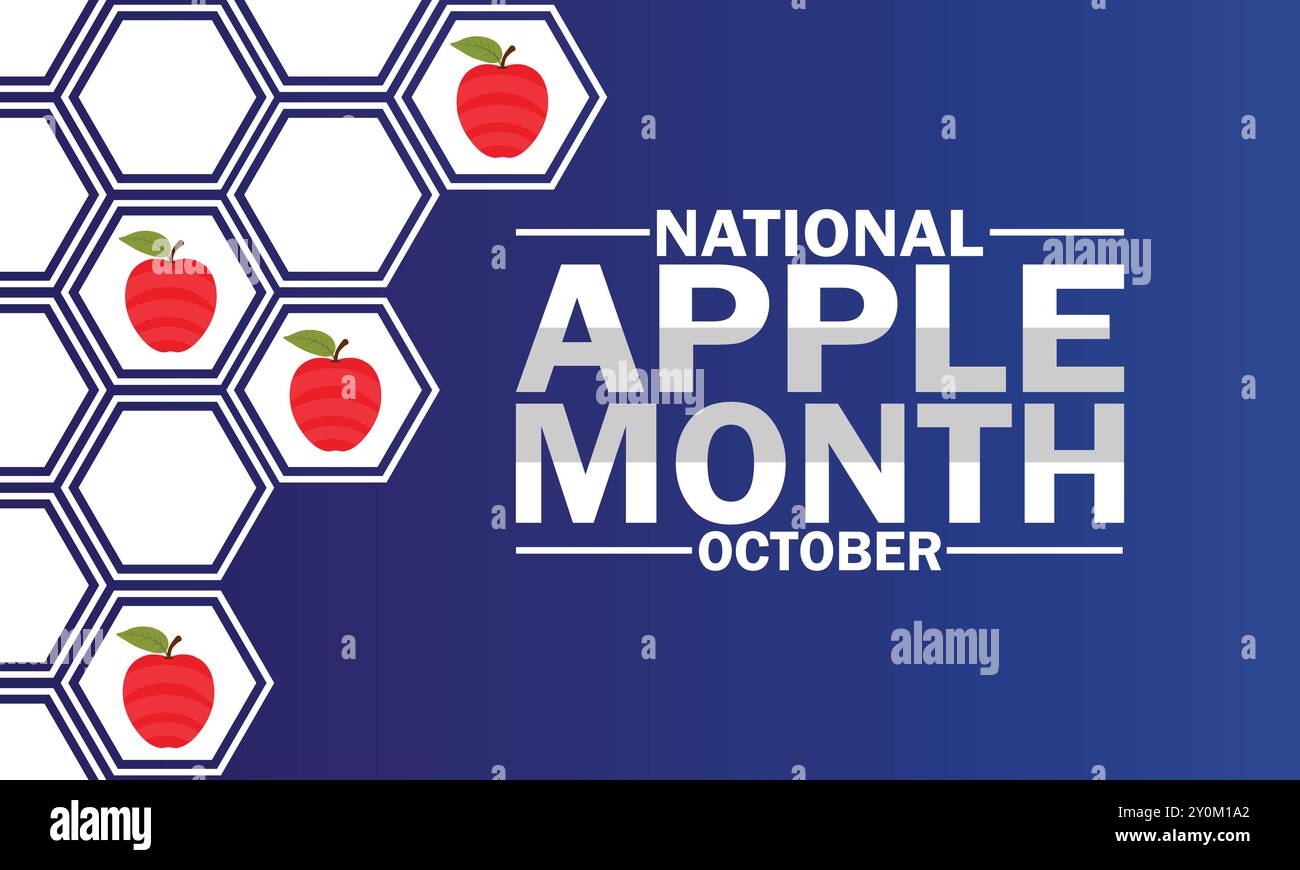 National Apple Month October wallpaper with shapes and typography ...