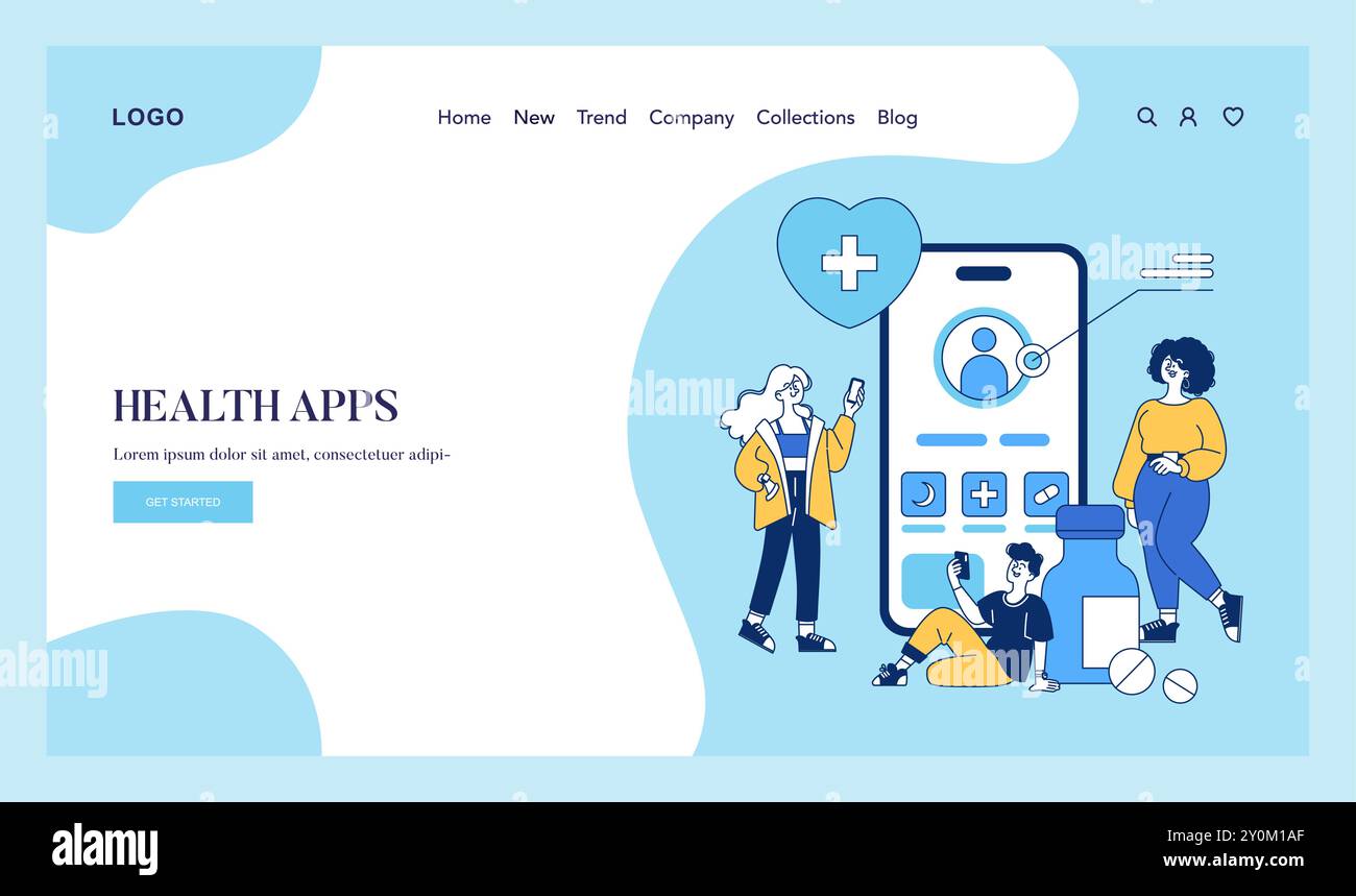 Digital health app interface concept. User-friendly mobile technology ...