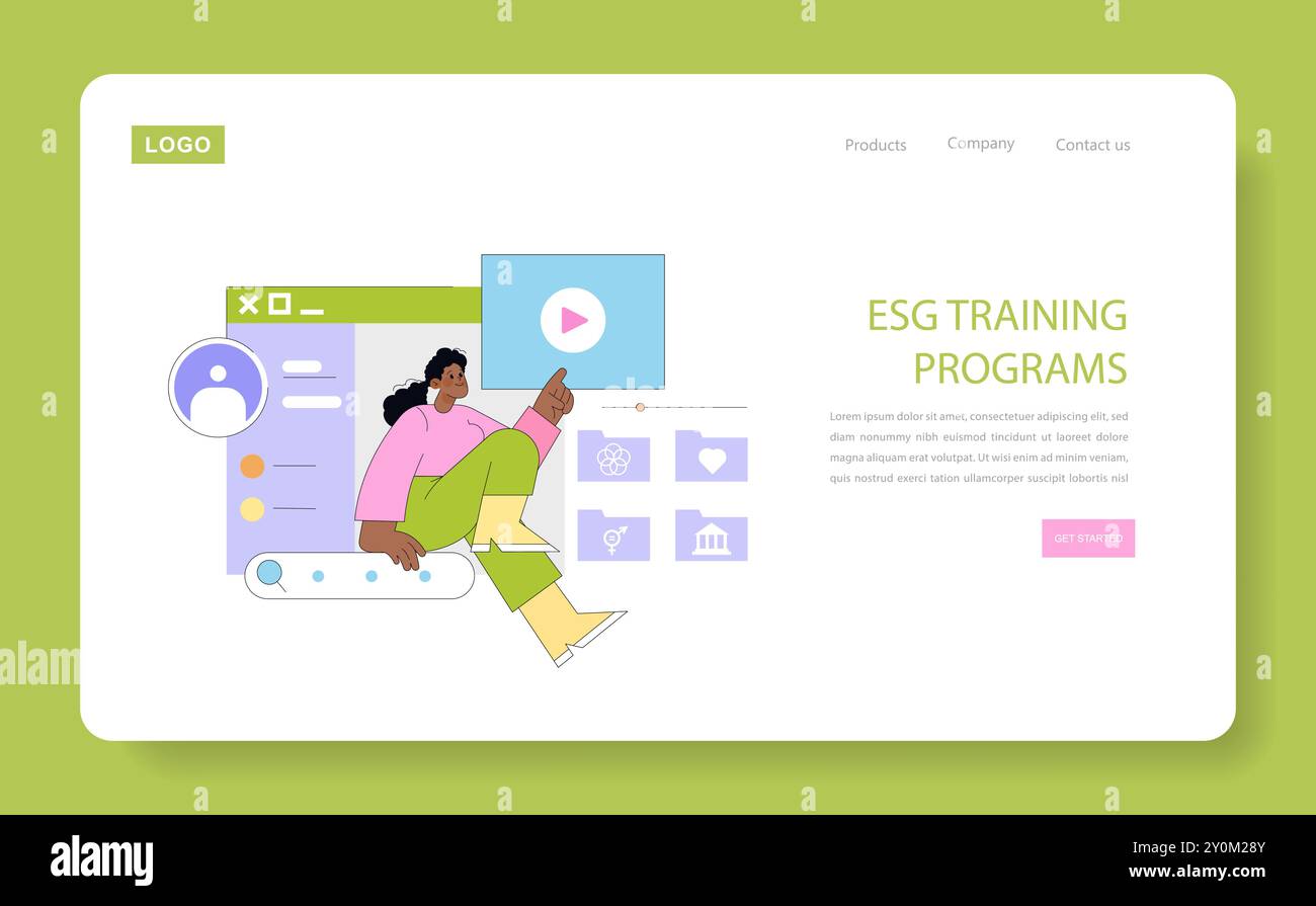 Sustainability concept. A person engages with online ESG training ...