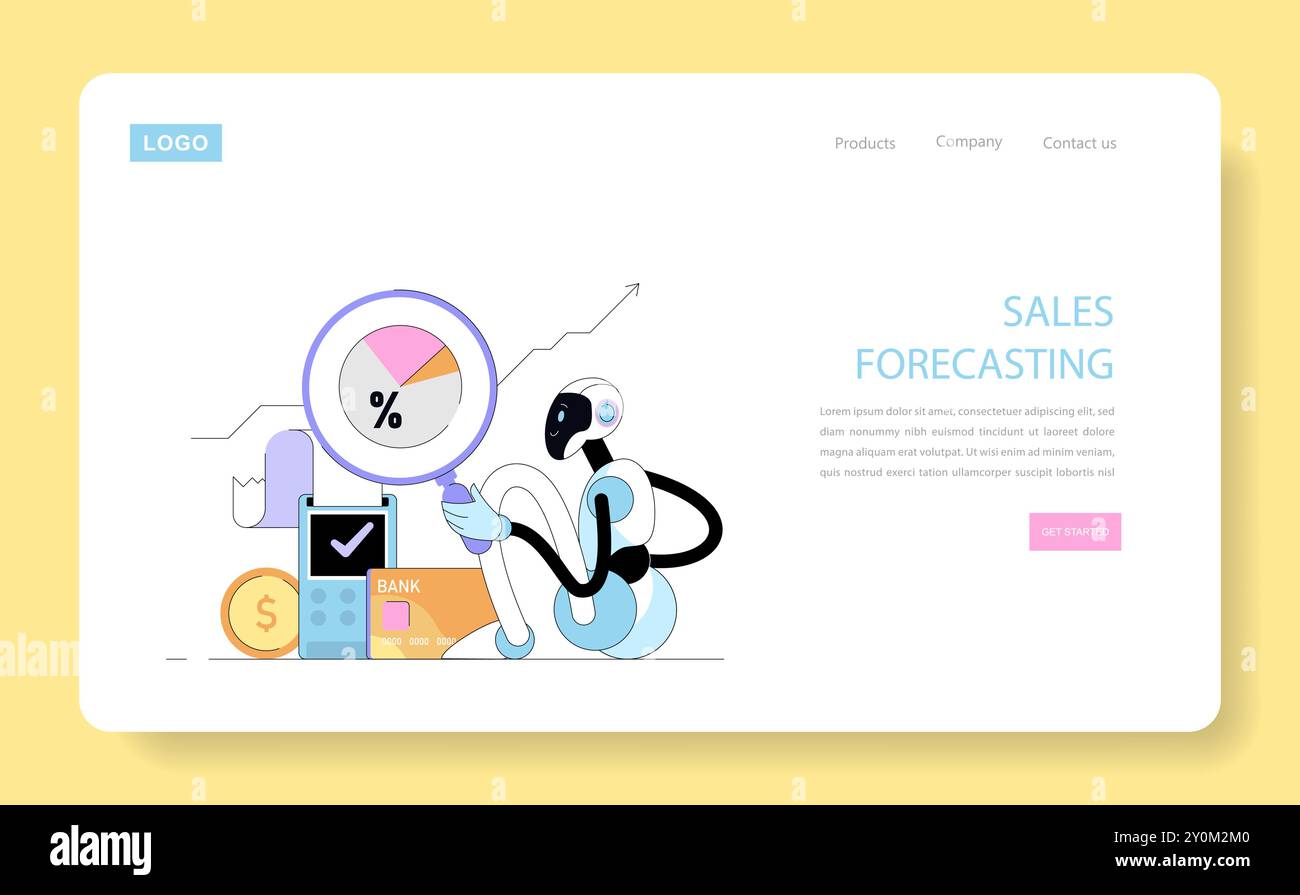 Artificial intelligence sales forecasting concept. Robot analyzing ...