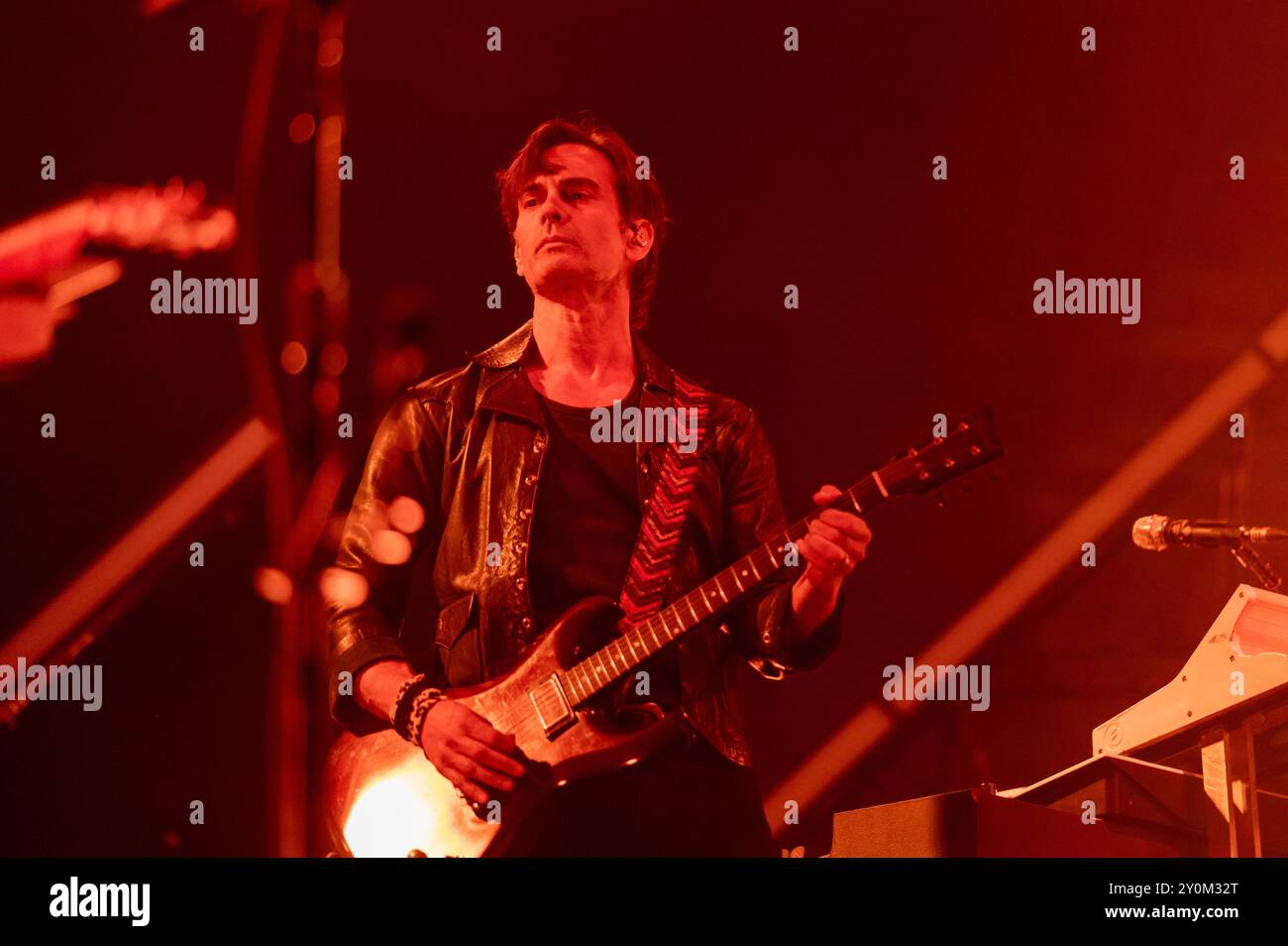 July 06, 2024: Dean Fertita performs with Queens of the Stone Age at IDays festival in Milan ...