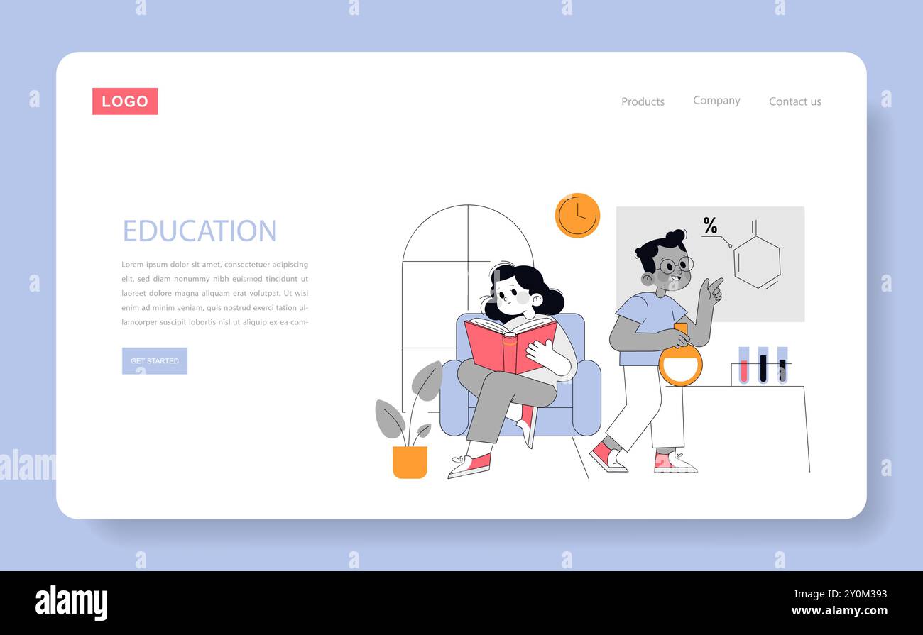 Education concept. A student studies from a book and another engages ...