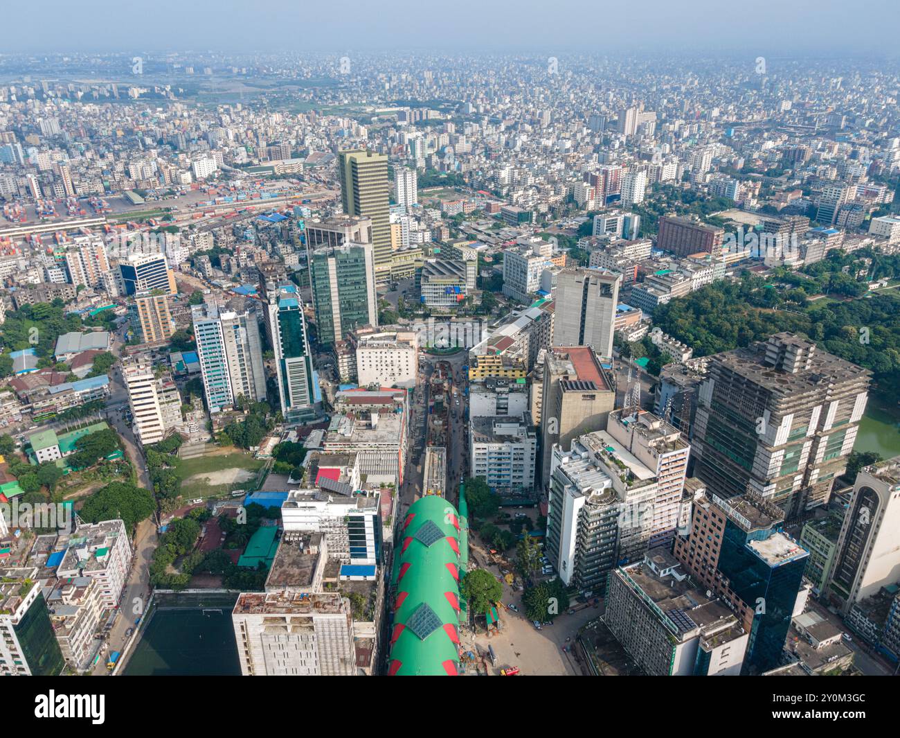 Aerial View of Financial District of Dhaka City- Motijheel Commerical Area, Dhaka Landmark ...