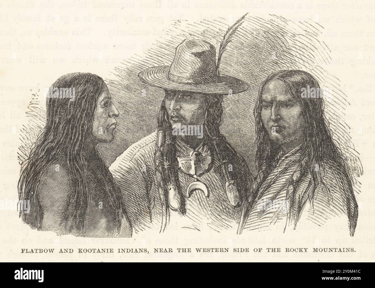 Native American men of the Kootenai or Kootenay nation, 19th century ...