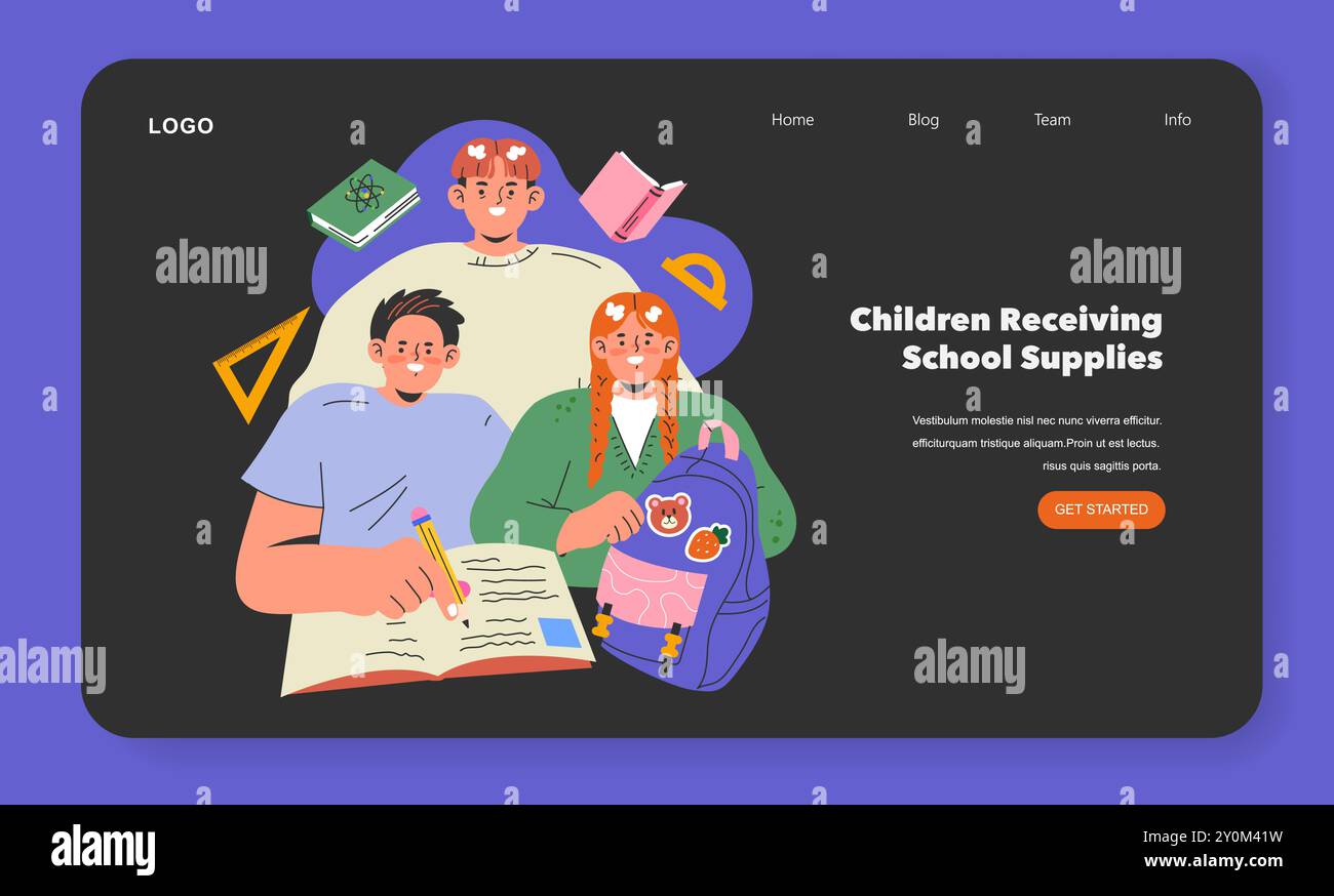 International Day of Charity concept. Illustration of joyful kids ...