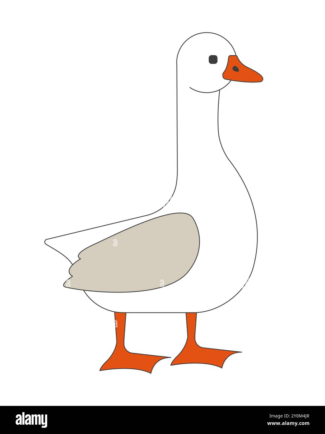 Domestic goose standing 2D cartoon character Stock Vector Image & Art ...