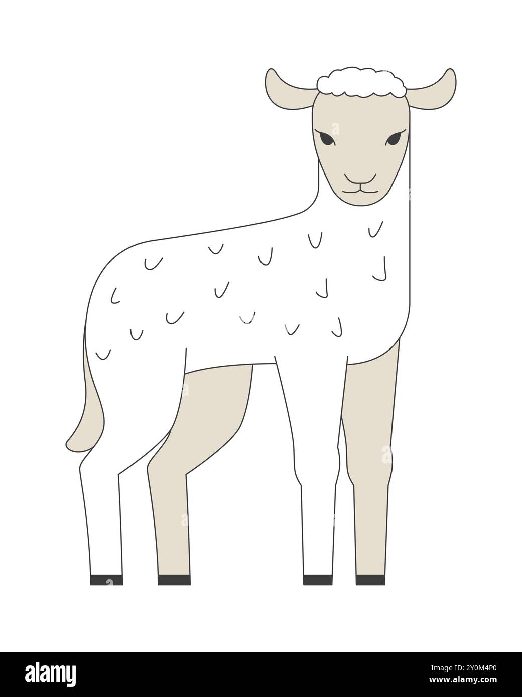 Adorable little lamb 2D cartoon character Stock Vector Image & Art - Alamy