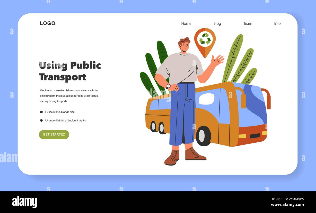 Sustainability Lifestyle Concept. Eco-friendly commute with public ...