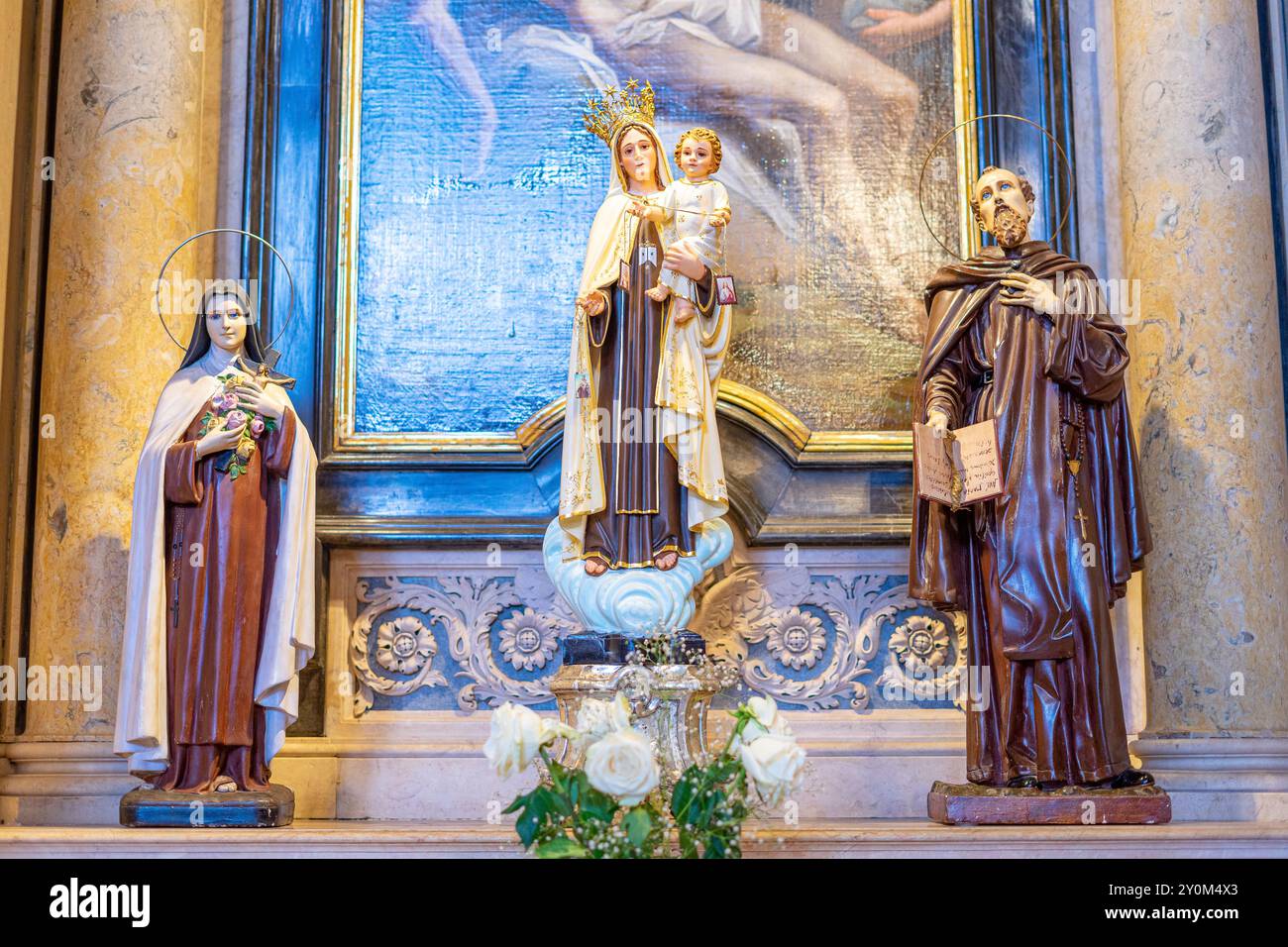 Statue of Our Lady of Mount Carmel, Saint Therese inside the cloisters ...