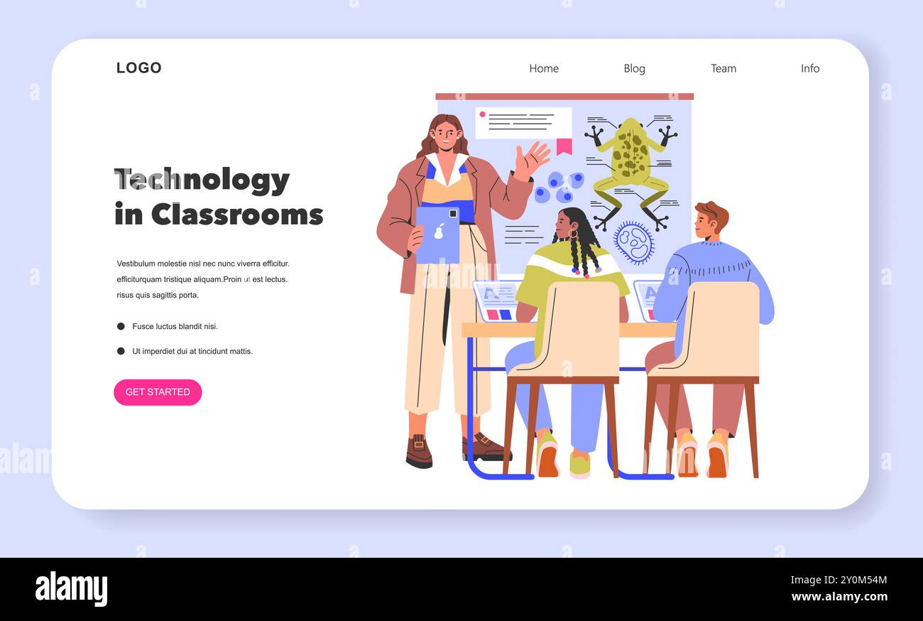 Educational Technology concept. Illustration of modern digital ...