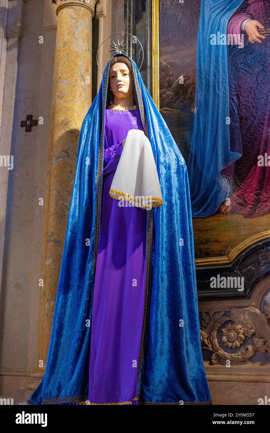 Statue of Our Lady of Weeping inside a Catholic church.Lisbon-Portugal ...