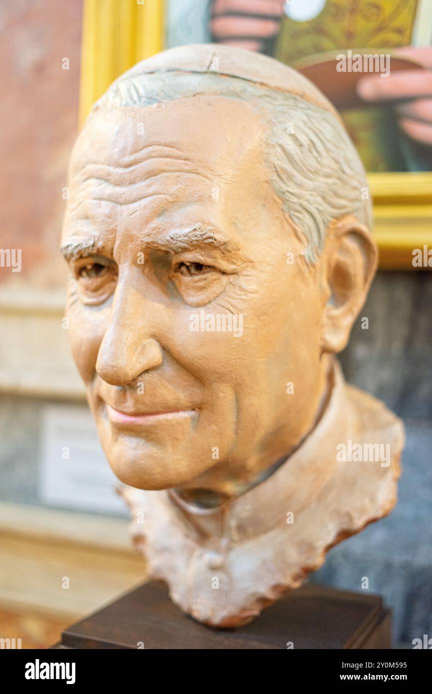 Bust, super realistic statue of Pope John Paul II.Lisbon-Portugal Stock ...