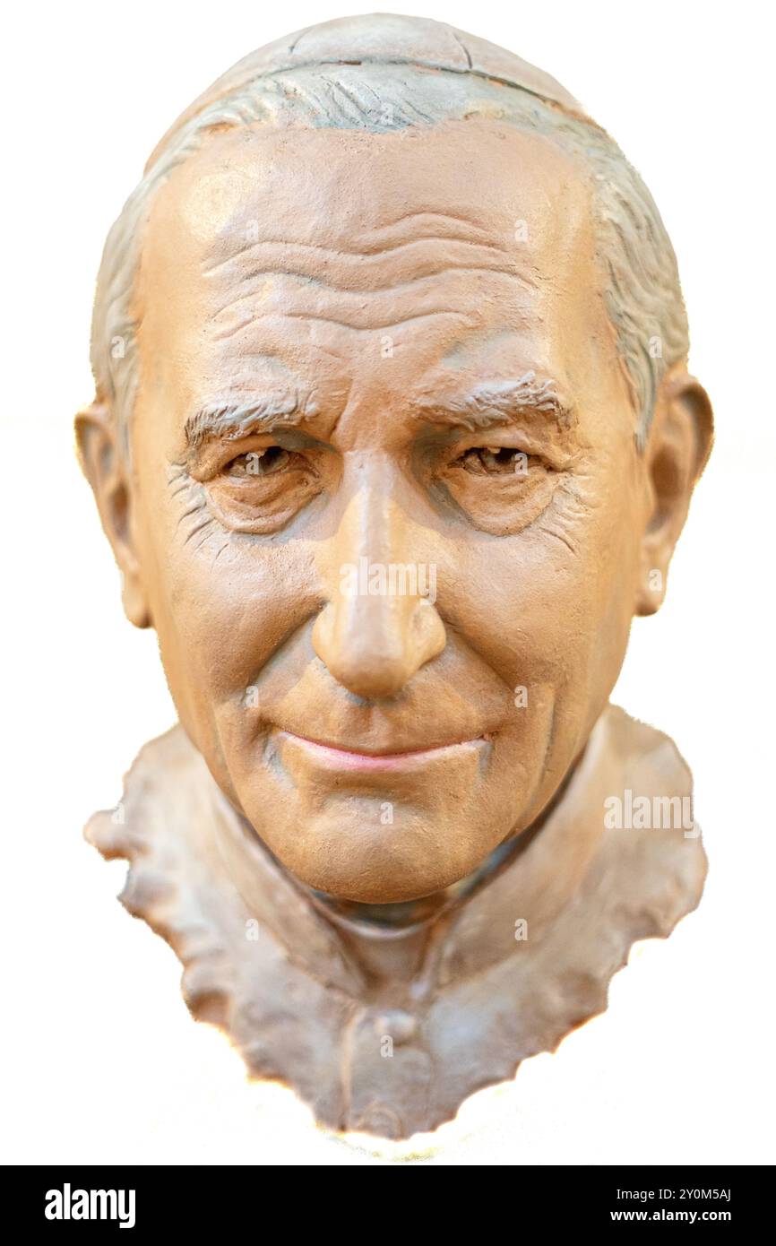 Bust, super realistic statue of Pope John Paul II.Lisbon-Portugal Stock ...