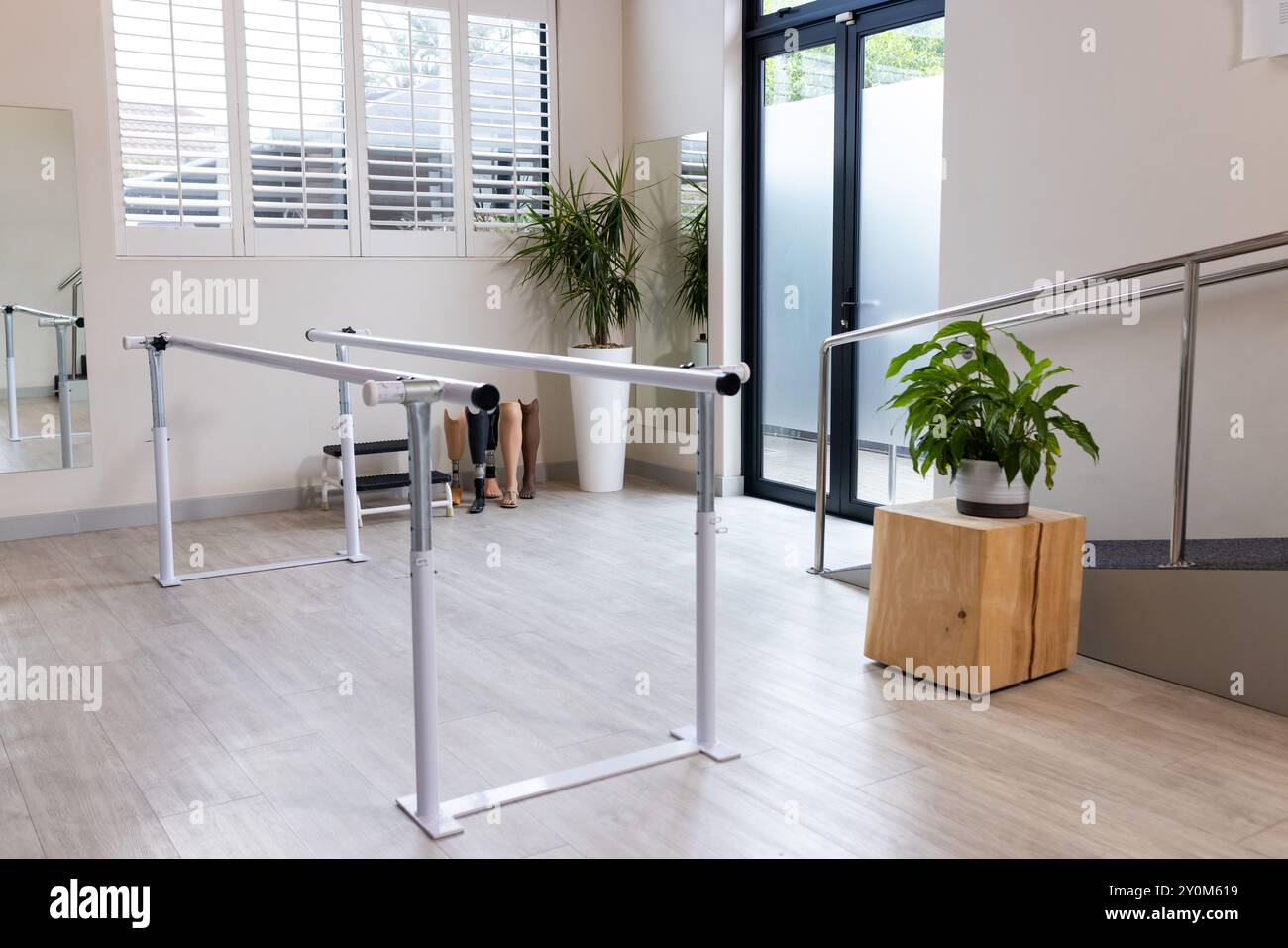 Parallel bars in prosthetic lab for rehabilitation and physical therapy ...