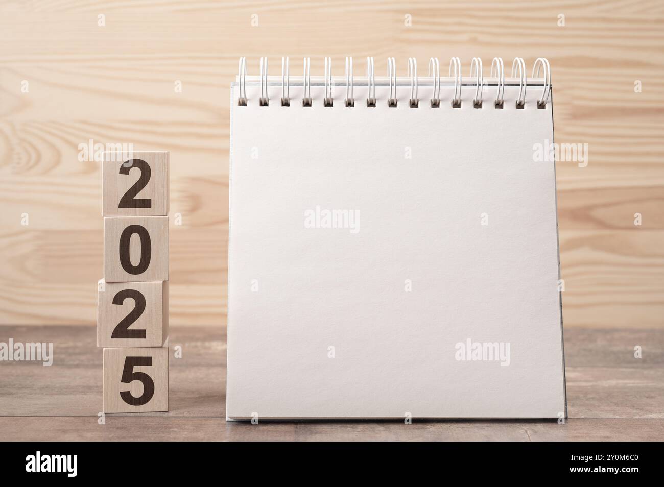 2025 time for new Year, new start. Plan words and 2025 cubes wooden ...