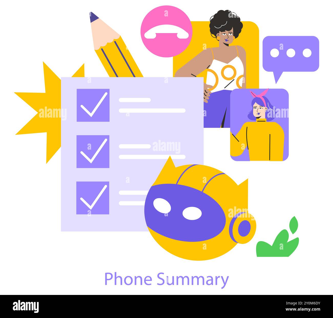 Mobile AI assistant concept. Digital checklist management with an AI ...