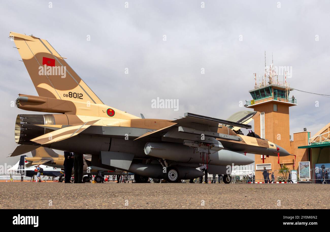 Royal Moroccan Air Force F-16 fighter jet plane on the tarmac during ...