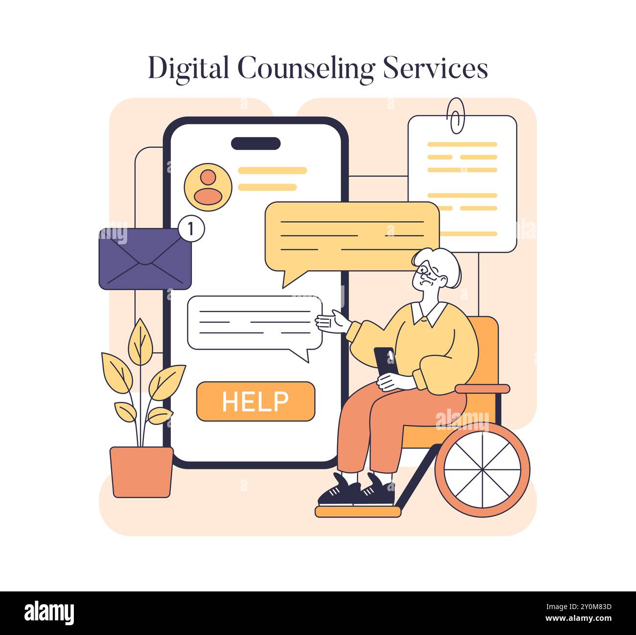 Suicide Prevention Day concept. Digital counseling services with ...