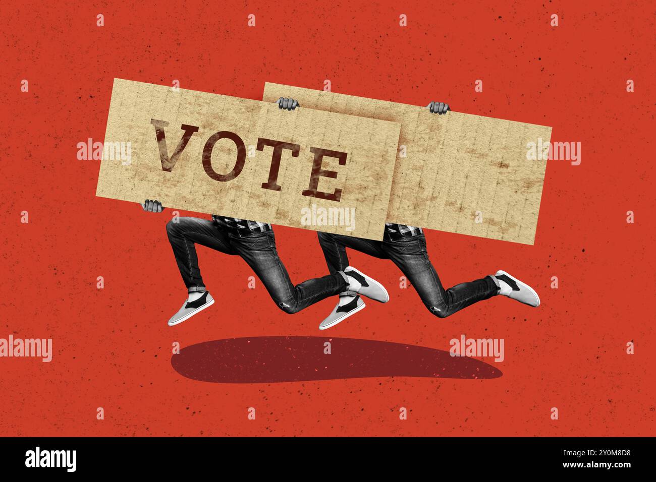 Trend artwork sketch image composite 3D photo collage of vote banner ...