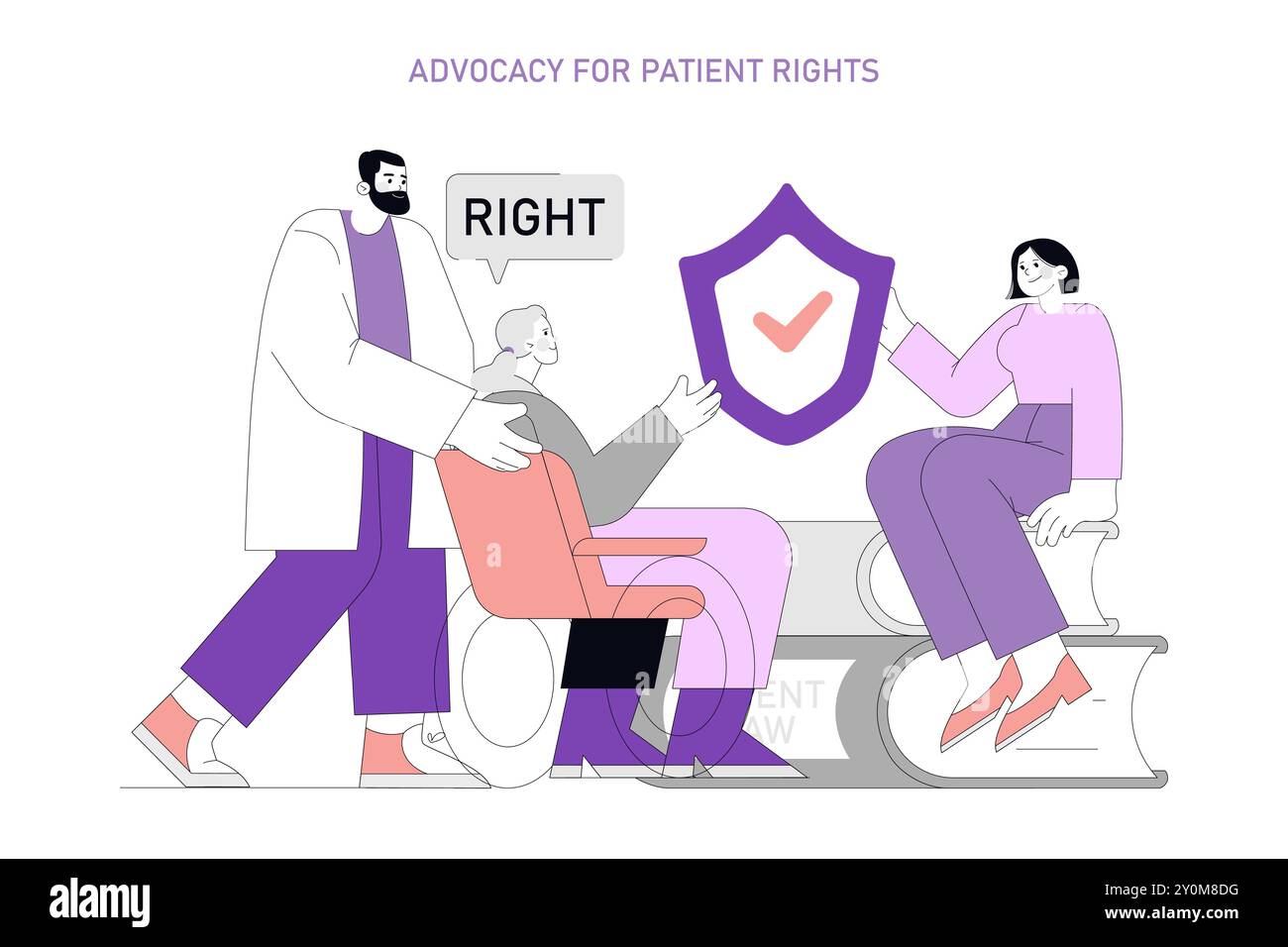 World Alzheimer's Month concept. An illustration showing advocacy for ...