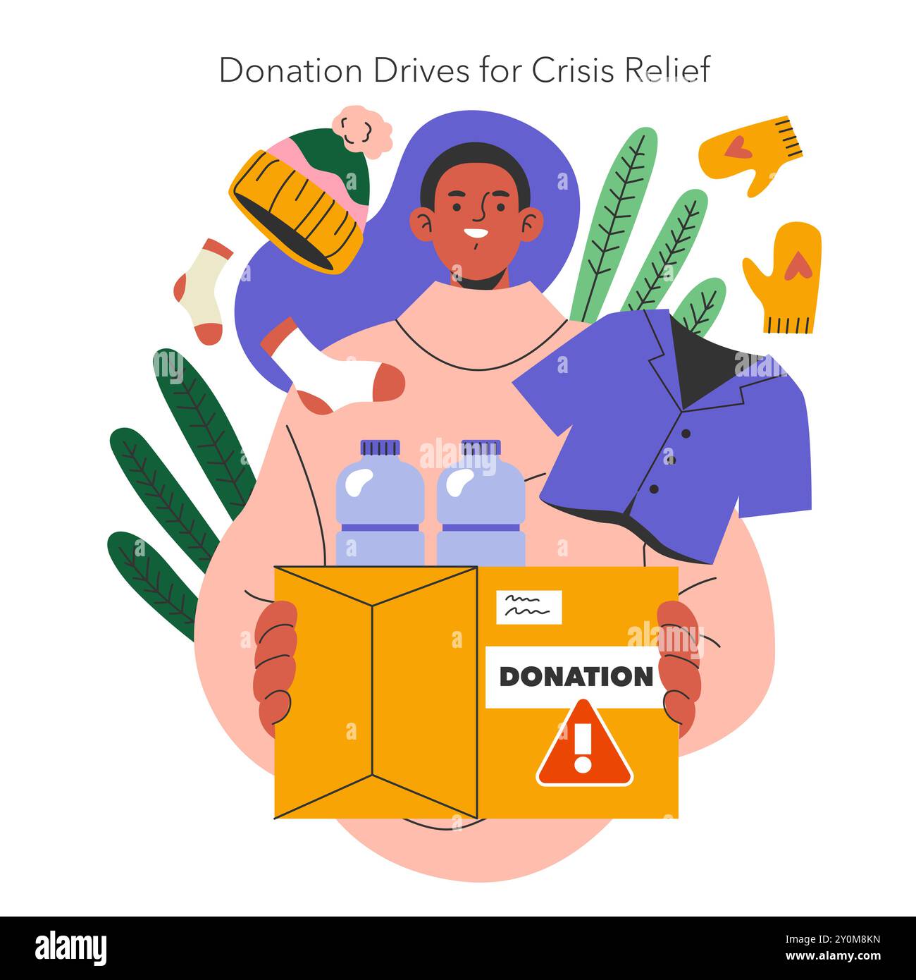 International Day of Charity concept. A joyful person holding a ...